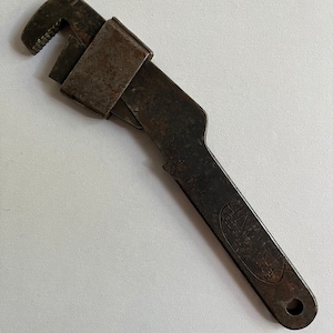 RARE Antique 9" Andrix Spring Loaded Slip Jaw Adjustable Wrench Adrian ...