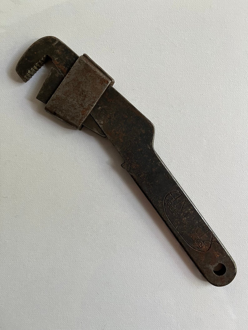 RARE Antique 9" Andrix Spring Loaded Slip Jaw Adjustable Wrench Adrian ...