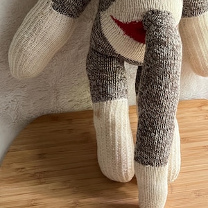 VTG Sock Monkey Big Lips Button Eyes Felt Lashes Nostrils Collar Plush ...