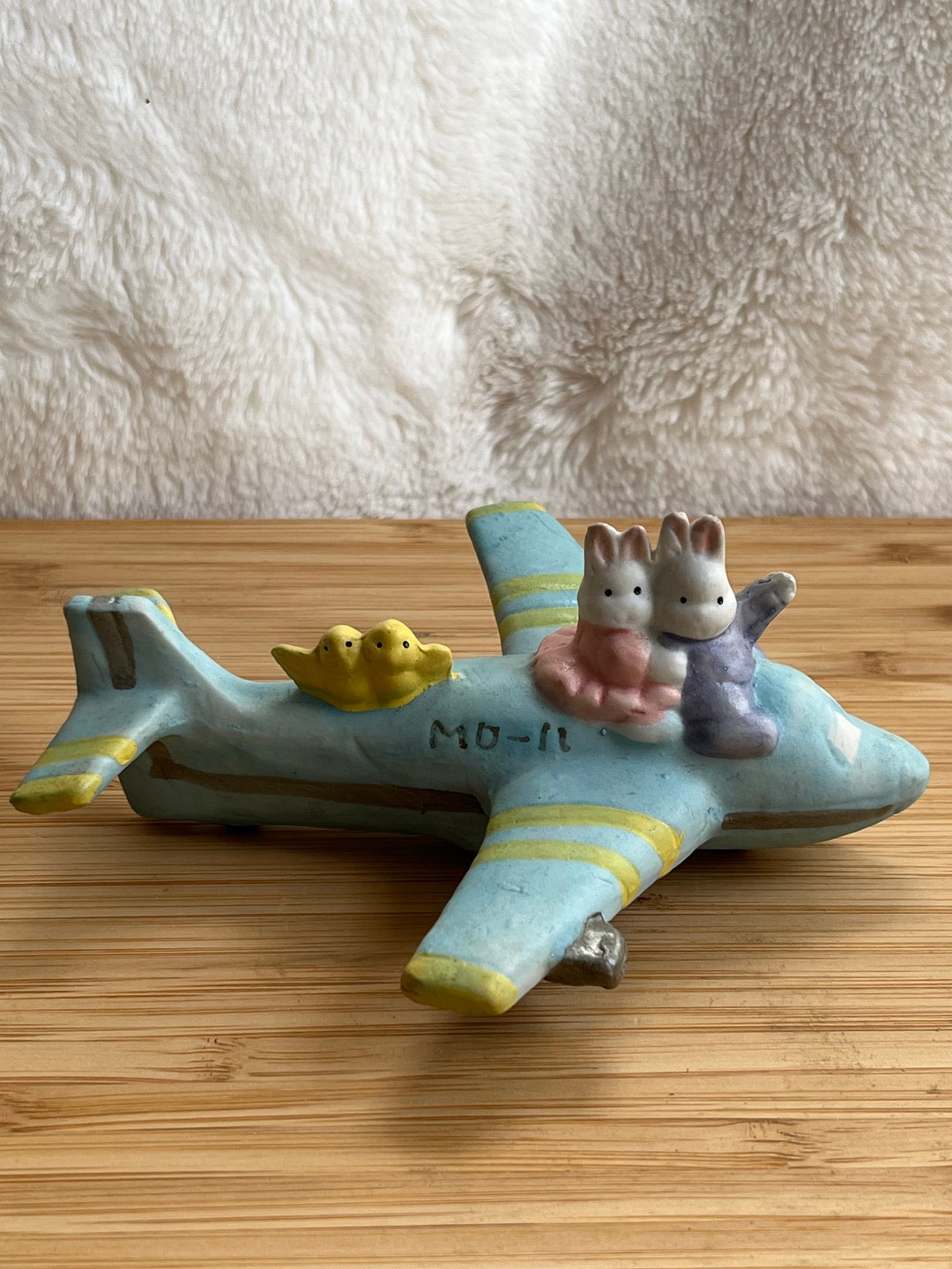 RARE VTG Easter Ceramic Airplane With Bunny Rabbits & Baby Chicks VHTF ...