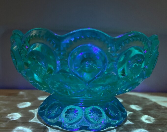 Cobalt Blue UV Reactive Glass Moon and Star Salt Dip Cellar by LE Smith ...