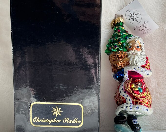 VTG 2000 Christopher Radko Kriss Kringle Santa Ornament Longaberger ...