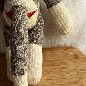 VTG Sock Monkey Big Lips Button Eyes Felt Lashes Nostrils Collar Plush ...