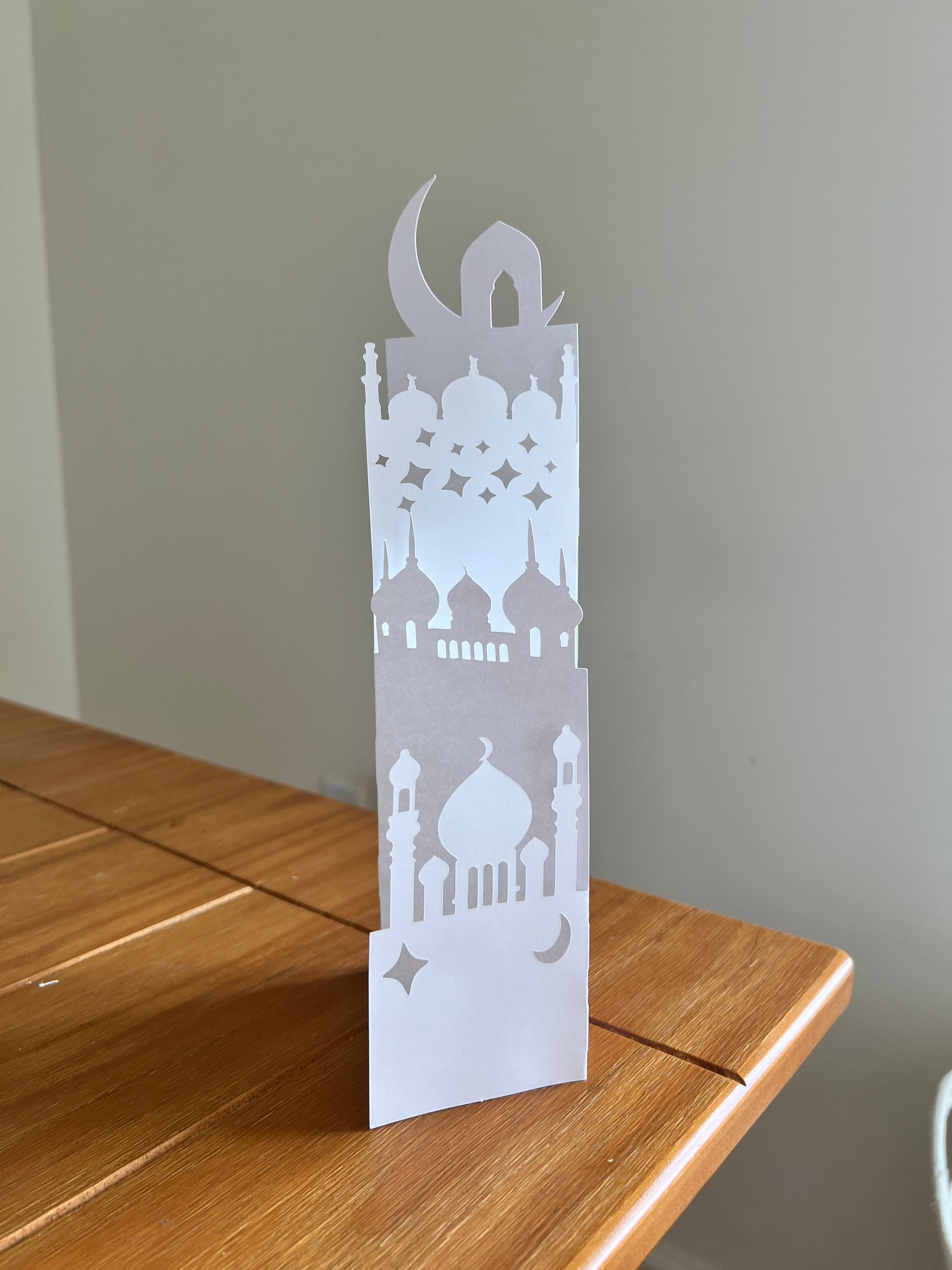 Eid Mubarak Digital Cut File Card | | Eidi Card | 3D Mosque Card | 3D ...