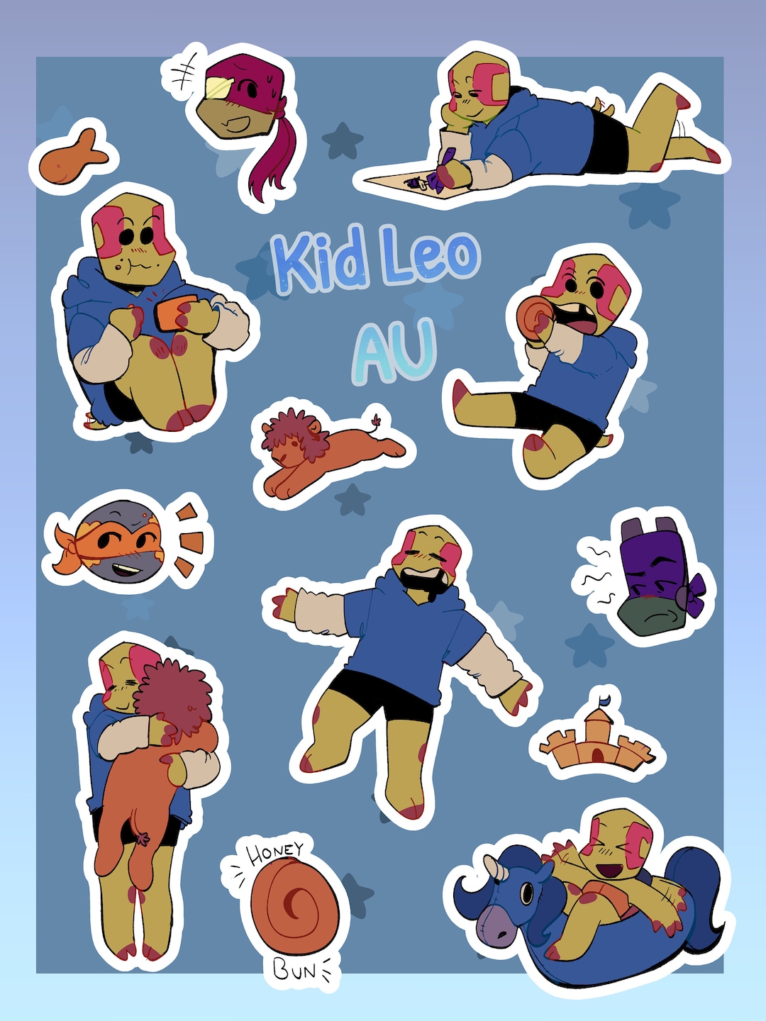 Kid Leo Sticker Sheet (rottmnt) - Etsy