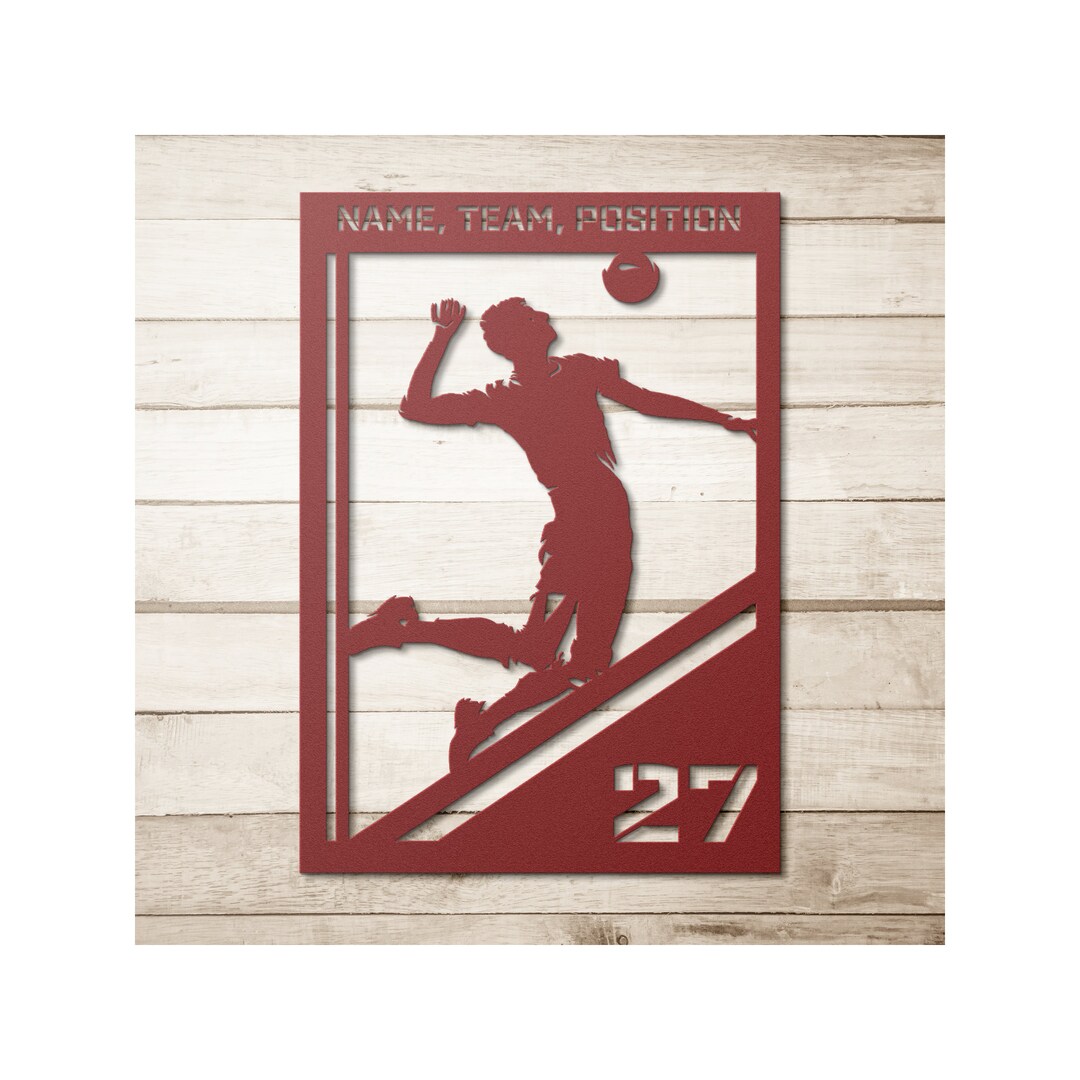 Personalized Volleyball Metal Art, Volleyball Wall Decor, Gift for ...