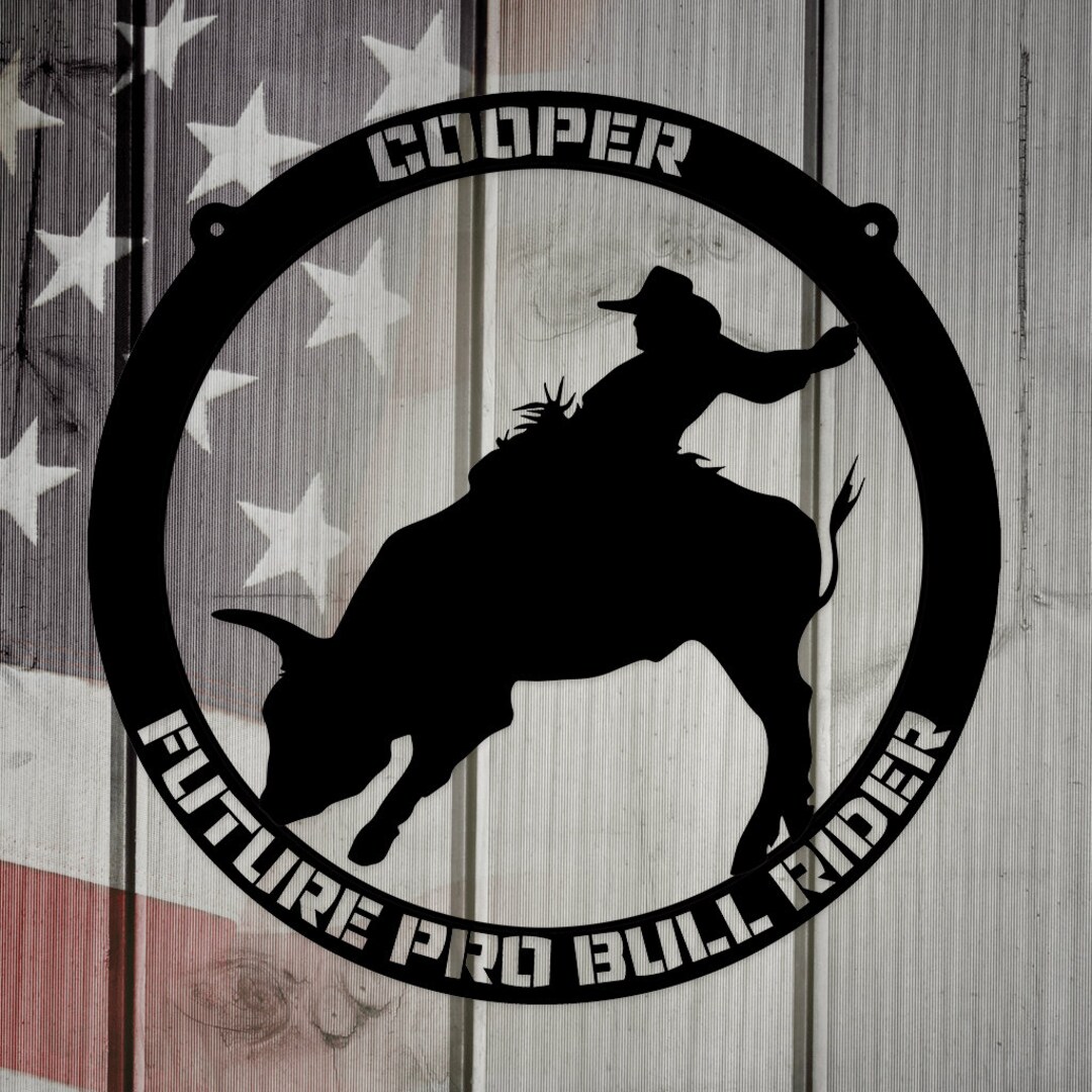 USA PBR Circle Monogram Art, Family PBR Monogram Sign, Personalized ...