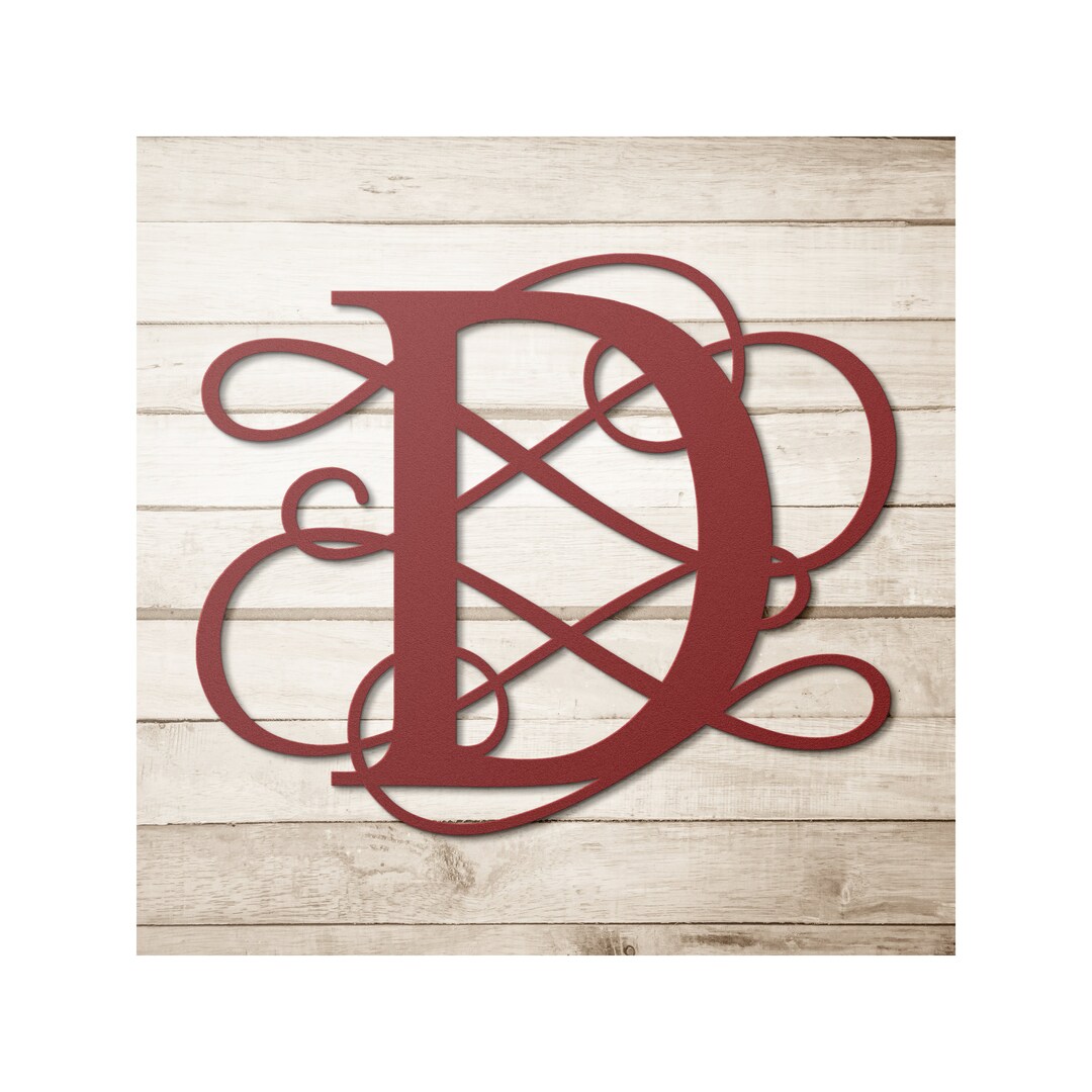 Letter D, Your Initial, Script Letters, Monogram, Metal Signs, Rustic ...