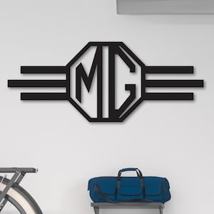 MG Vintage Car Logo 3 Lines Metal Wall Art, MG Logo Metal Wall Art, MGB ...