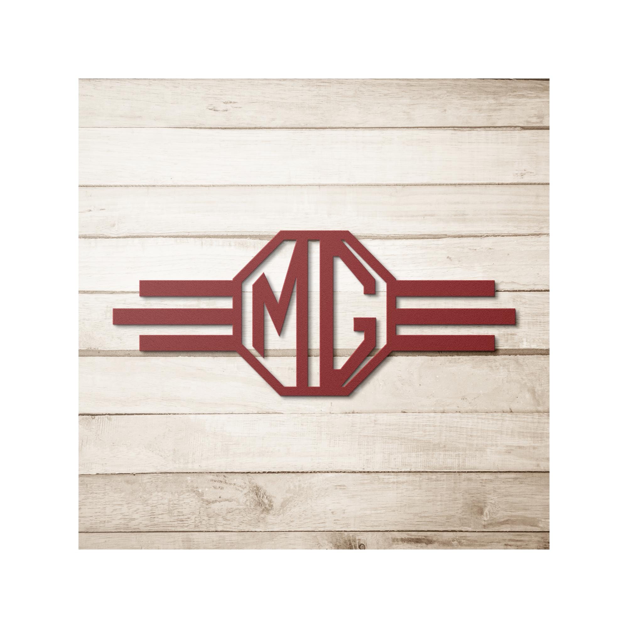 MG Vintage Car Logo 3 Lines Metal Wall Art, MG Logo Metal Wall Art, MGB ...