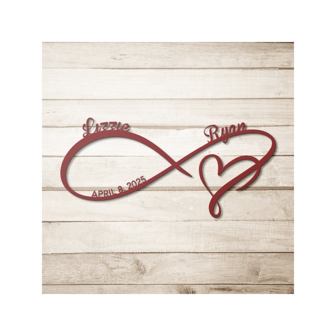 Personalizable Infinity Couples Wedding Heart Metal Wall Art - Etsy