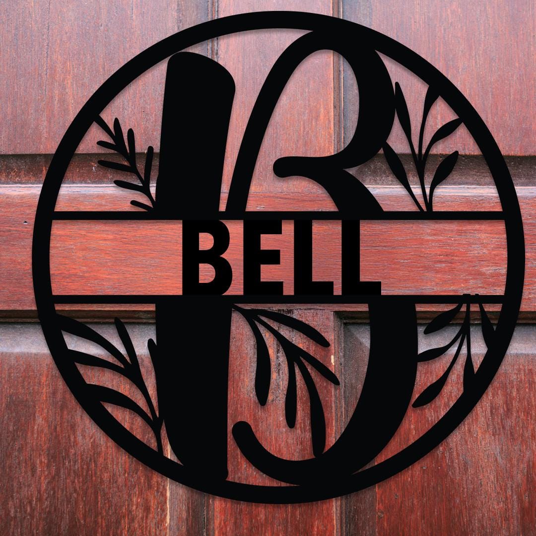 Floral Split Letter B, Initial and Name Metal Wall Art - Etsy