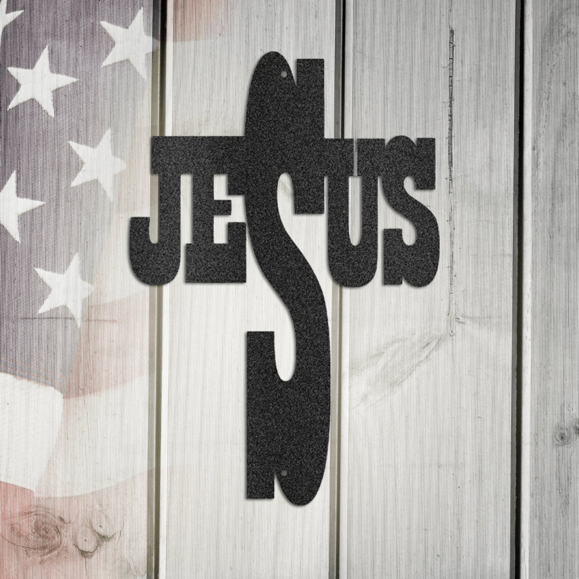 Jesus Cross Metal Sign, Faith-themed Indoor Outdoor Art - Etsy