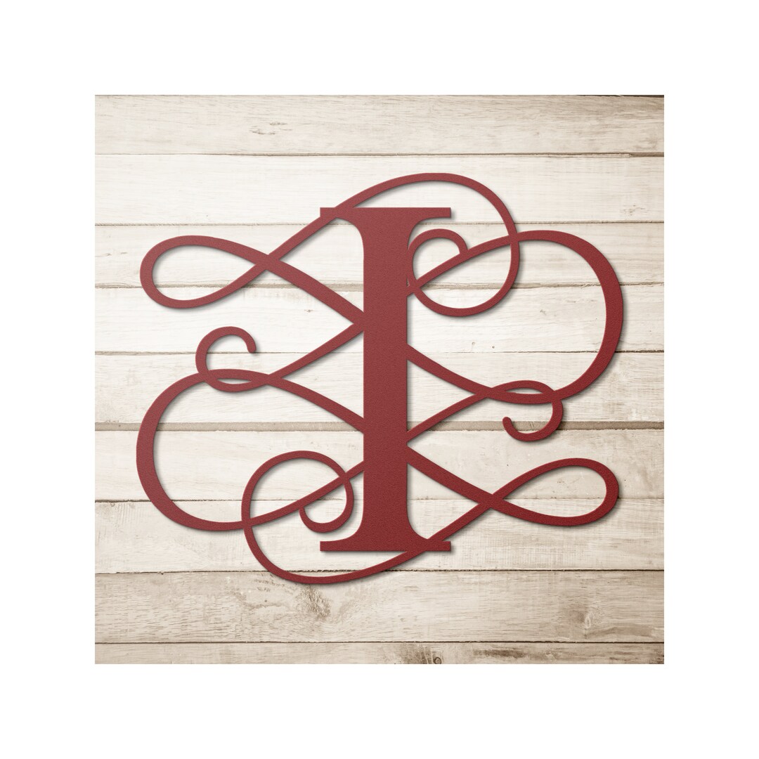 Letter I, Your Initial, Swirl Letters, Monogram, Metal Signs, Rustic ...