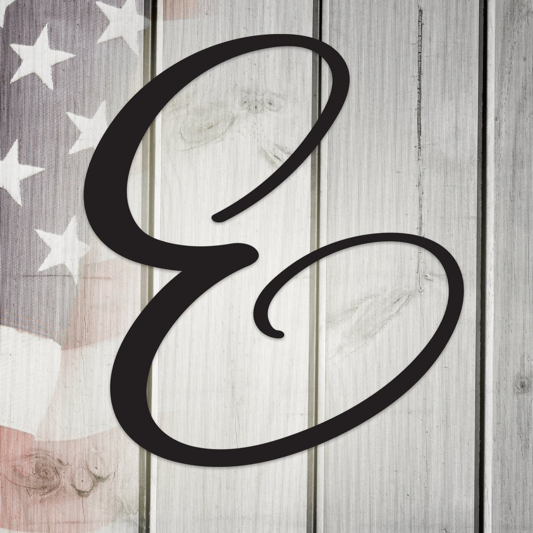 Letter E Metal Wall Art: Script Monogram Sign - Etsy