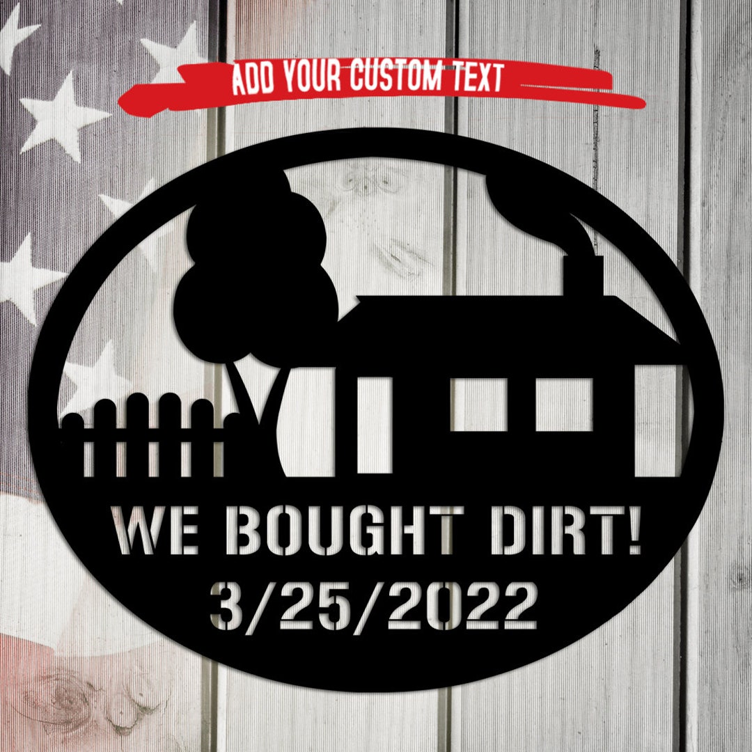 We Bought Dirt Art, Family Monogram Sign, Personalized Monogram Art ...