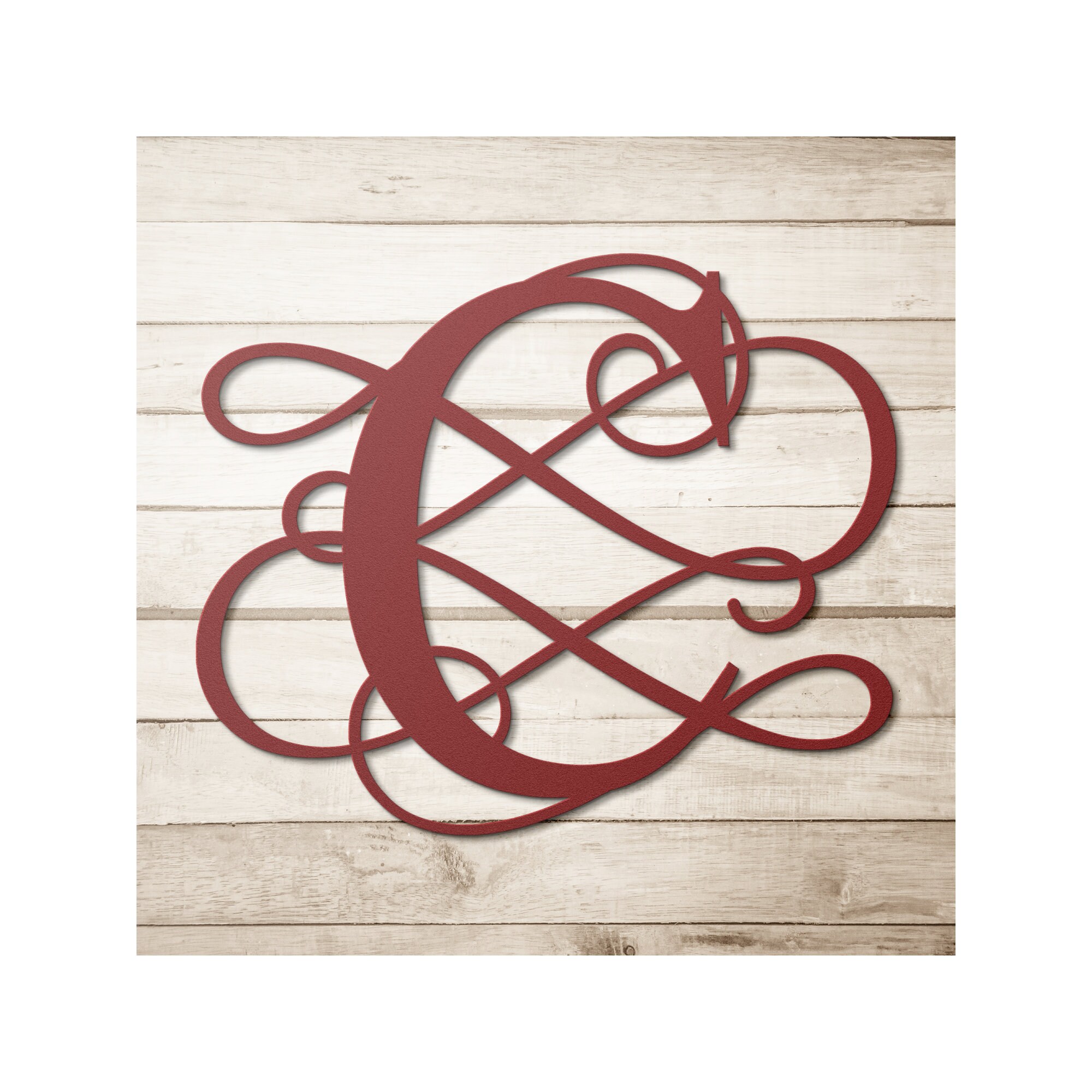 Letter C, Your Initial, Script Letters, Monogram, Metal Signs, Rustic ...
