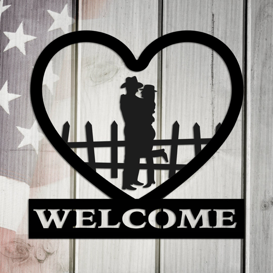 Country Welcome Art, Indoor or Outdoor Metal Sign, Unique USA Metal Art ...