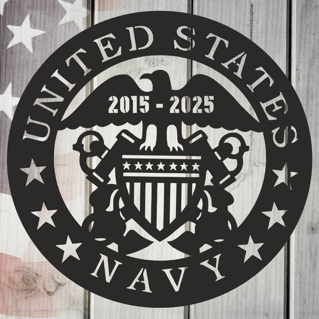 US Navy Personalized Date Metal Wall Art Circle - Etsy