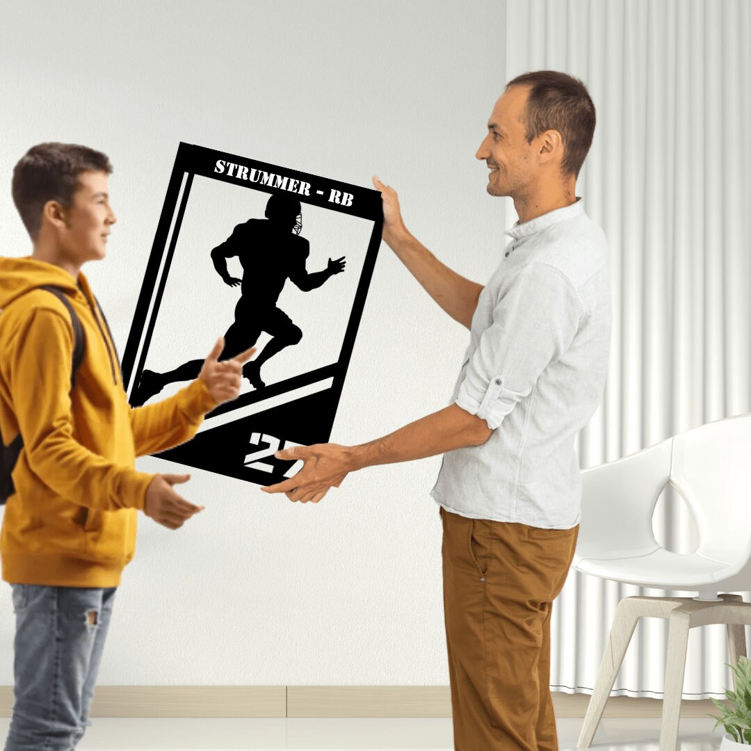 Personalized Football Metal Art, Football Wall Decor, Gift for Daughter ...