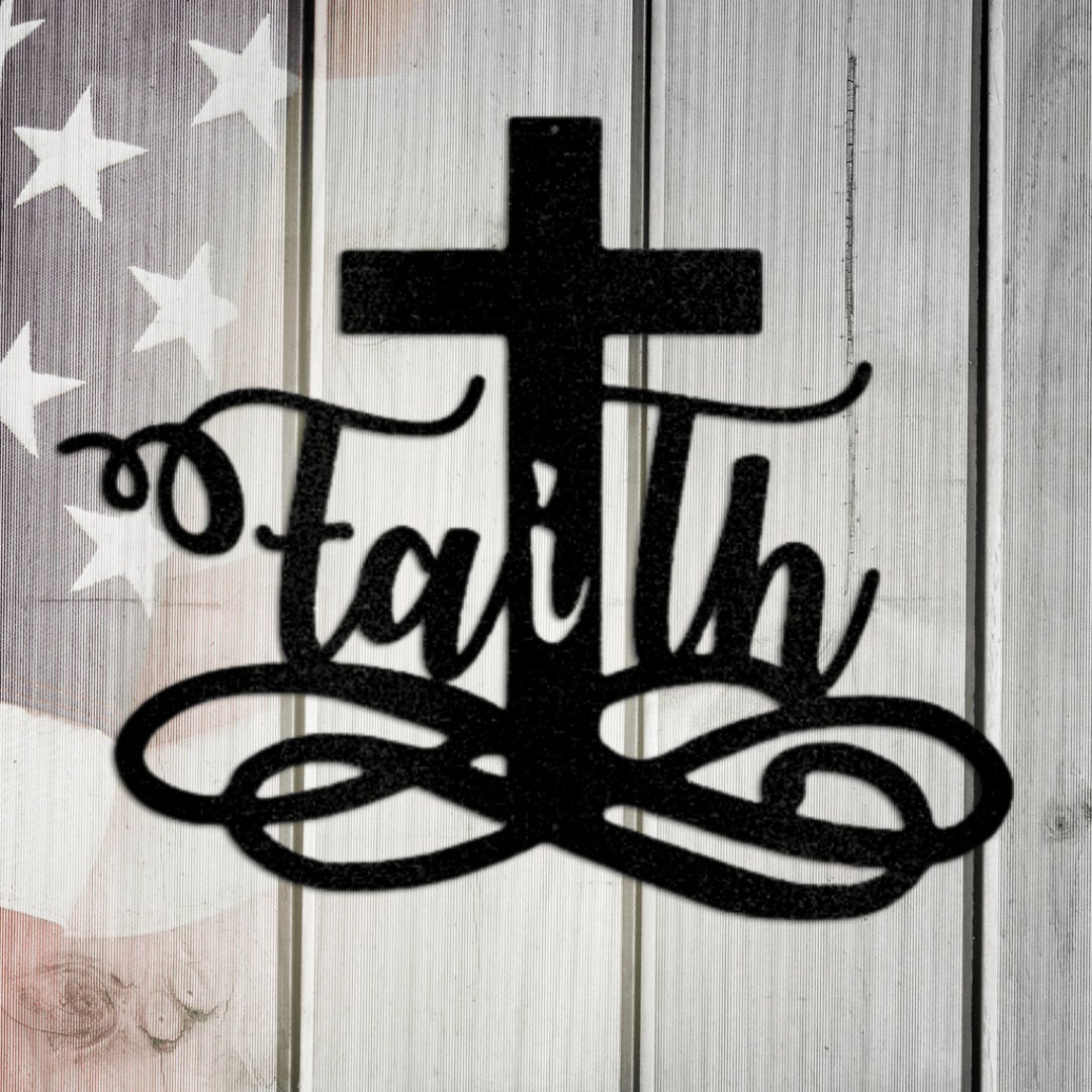 Faith Cross Art, Indoor or Outdoor Metal Sign, Unique USA Metal Art ...