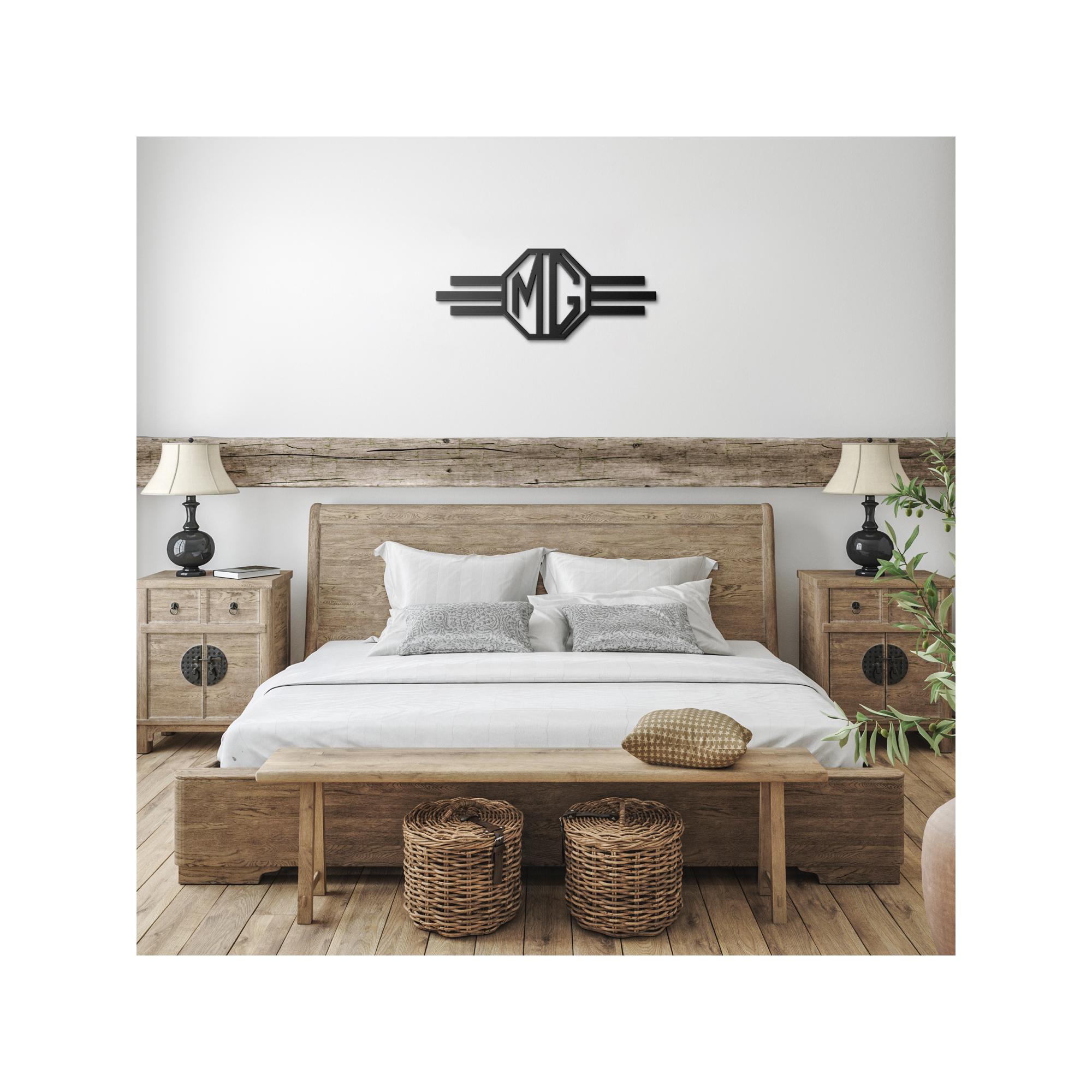 MG Vintage Car Logo 3 Lines Metal Wall Art, MG Logo Metal Wall Art, MGB ...
