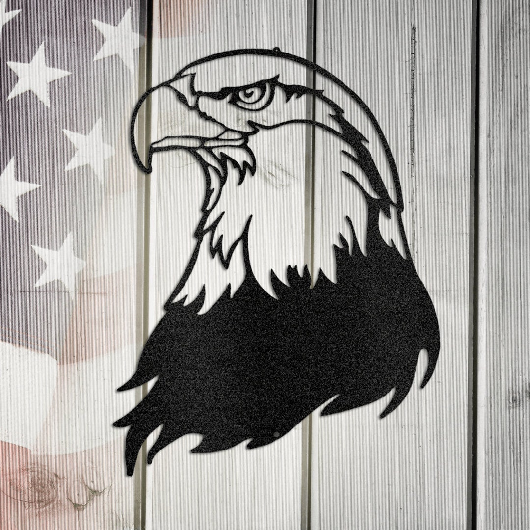 Bald Eagle Head Art, Indoor or Outdoor Metal Sign, Unique USA Metal Art ...