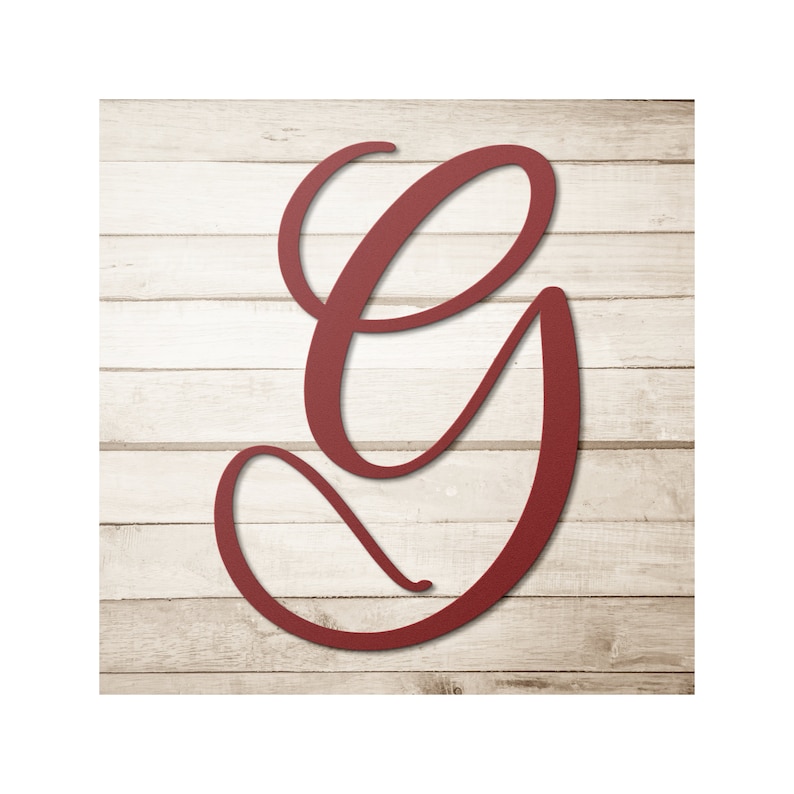 Letter G, Your Initial, Script Letters, Monogram, Metal Signs, Rustic ...