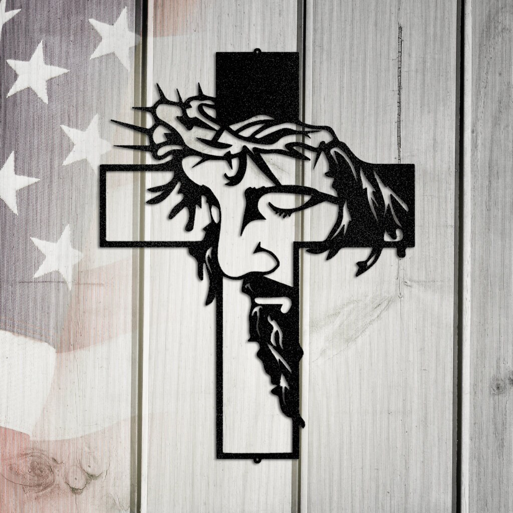 Metal Jesus Cross Art, Indoor Outdoor Sign, USA Made - Etsy