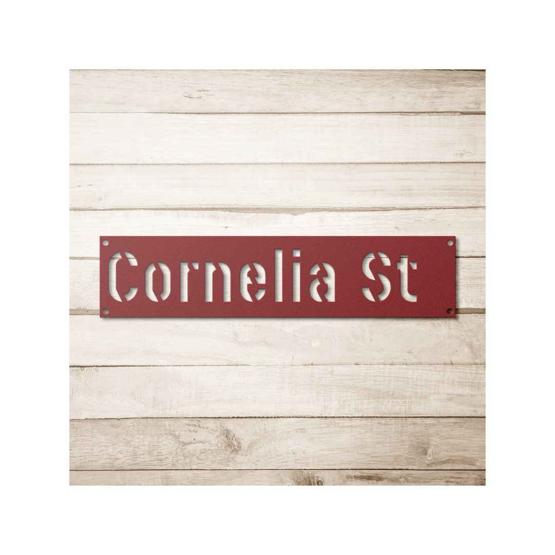 Cornelia Street Metal Art, Famous Street Metal Art, Love Address Metal ...