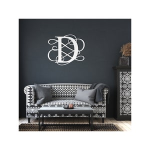 Letter D, Your Initial, Script Letters, Monogram, Metal Signs, Rustic ...