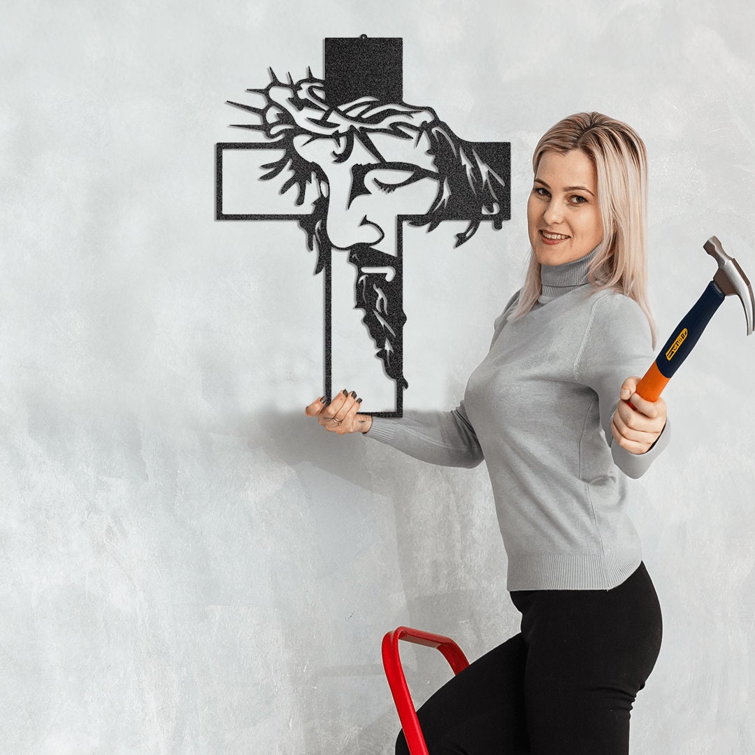 Christ Cross Art, Indoor or Outdoor Metal Sign, Unique USA Metal Art ...