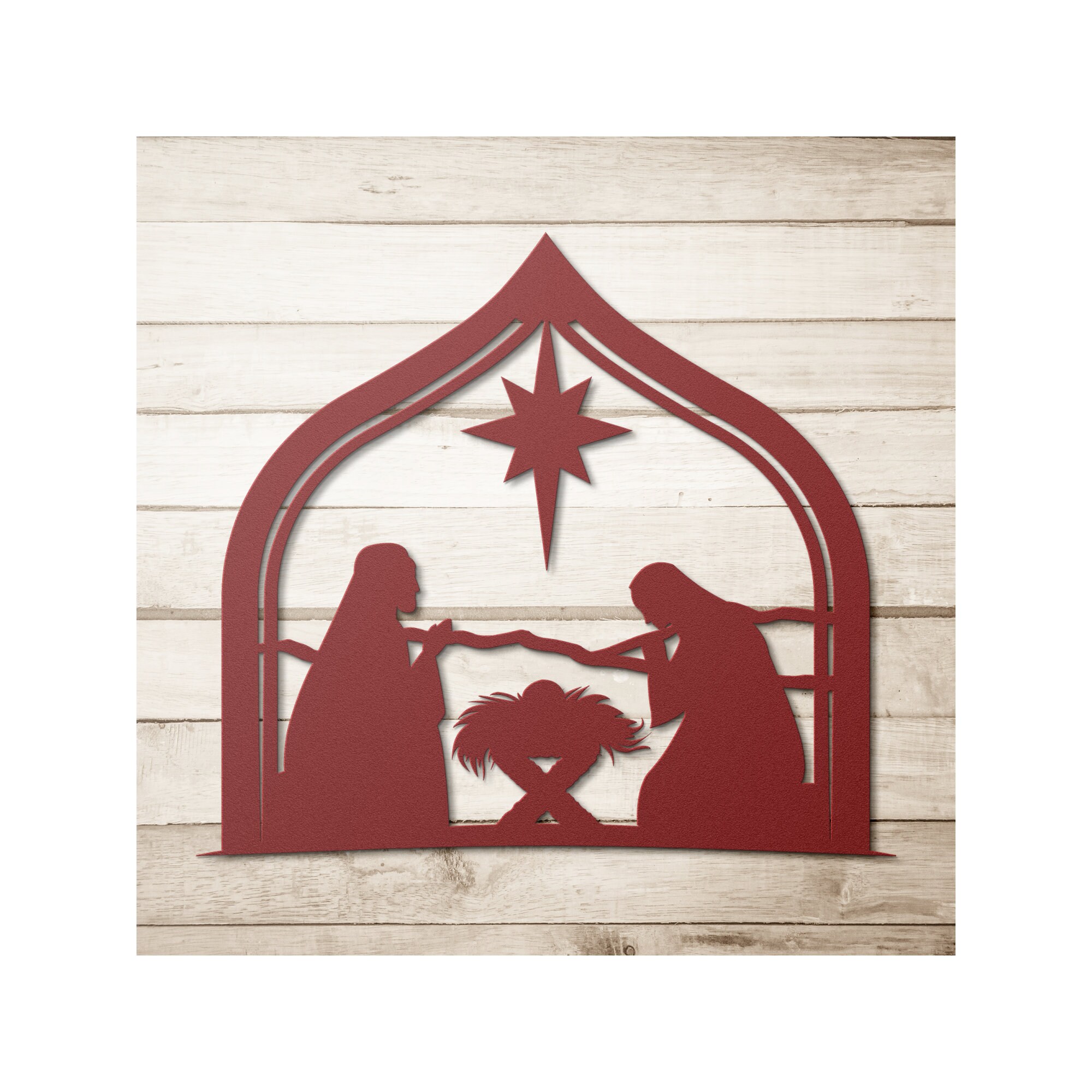 Nativity Metal Sign: Christmas Art, Christ is Born Decor - Etsy
