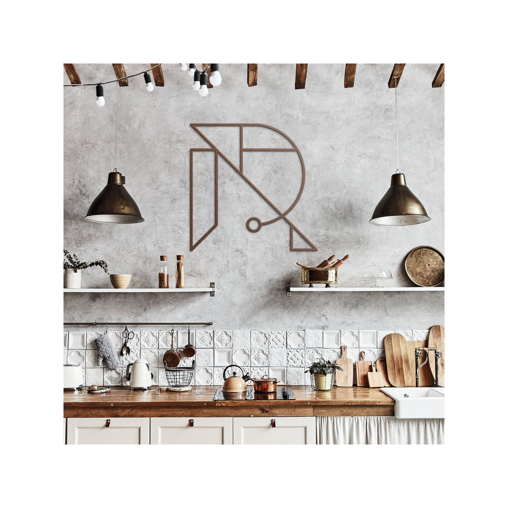 Letter R, Your Initial, Art Deco Letters, Monogram, Metal Signs, Rustic ...
