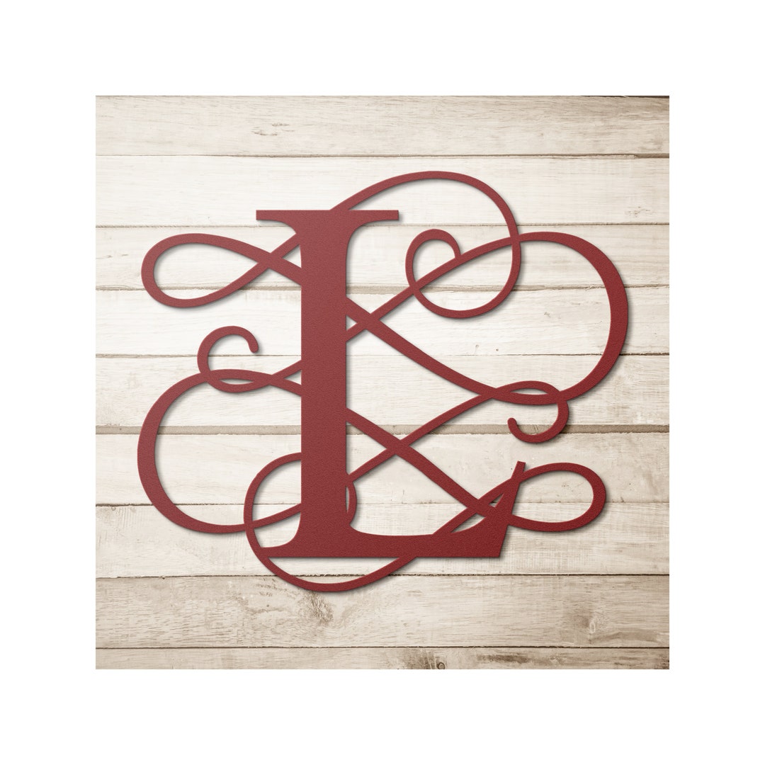Letter L, Your Initial, Swirl Letters, Monogram, Metal Signs, Rustic ...