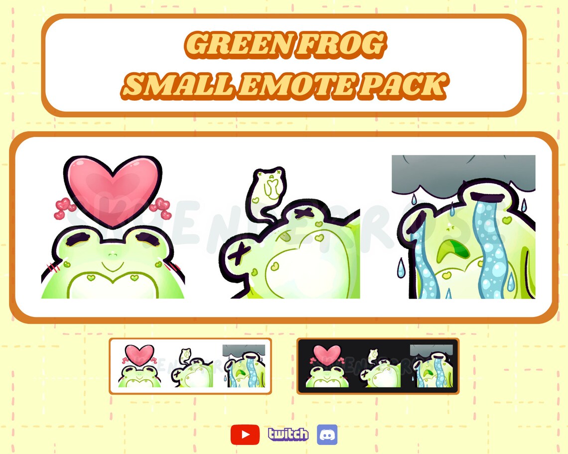 Green Frog Small Emote Pack for Twitch Chat Twitch Emote Discord Emote ...