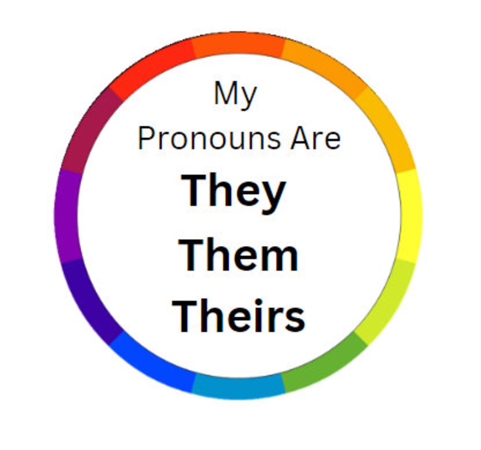 Personal Pronoun Stickers PDF Digital Download 1 Inch Round (one Page ...