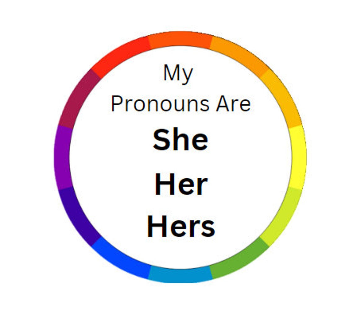 Personal Pronoun Stickers PDF Digital Download 1 Inch Round (one Page ...