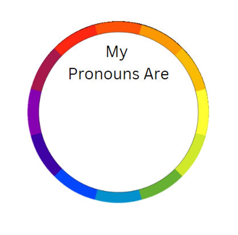 Personal Pronoun Stickers PDF Digital Download 2 Inch Round (one Page ...