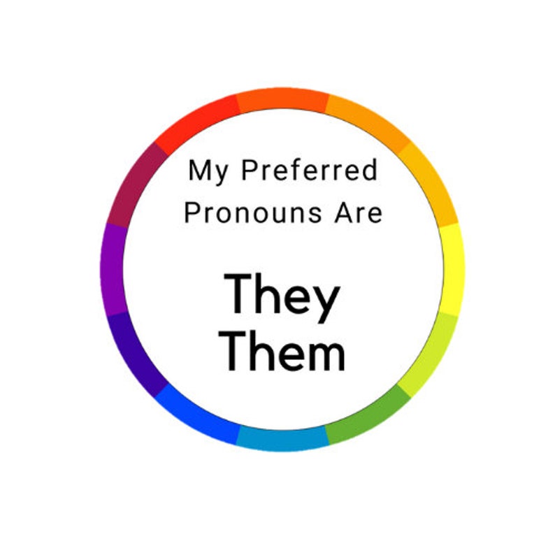 Personal Pronoun Stickers PDF Digital Download 1 Inch Round - Etsy