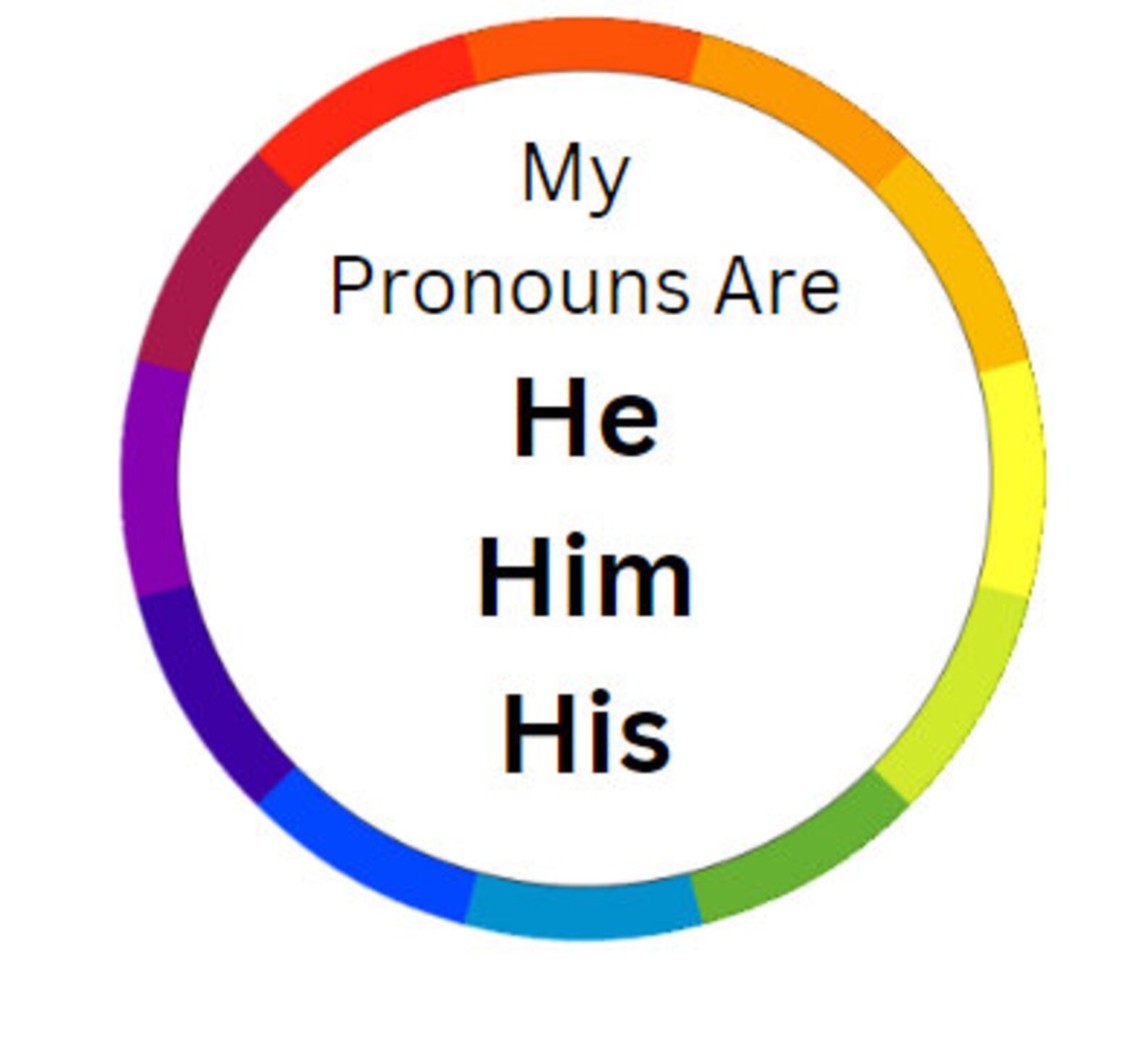 Personal Pronoun Stickers PDF Digital Download 1 Inch Round (one Page ...