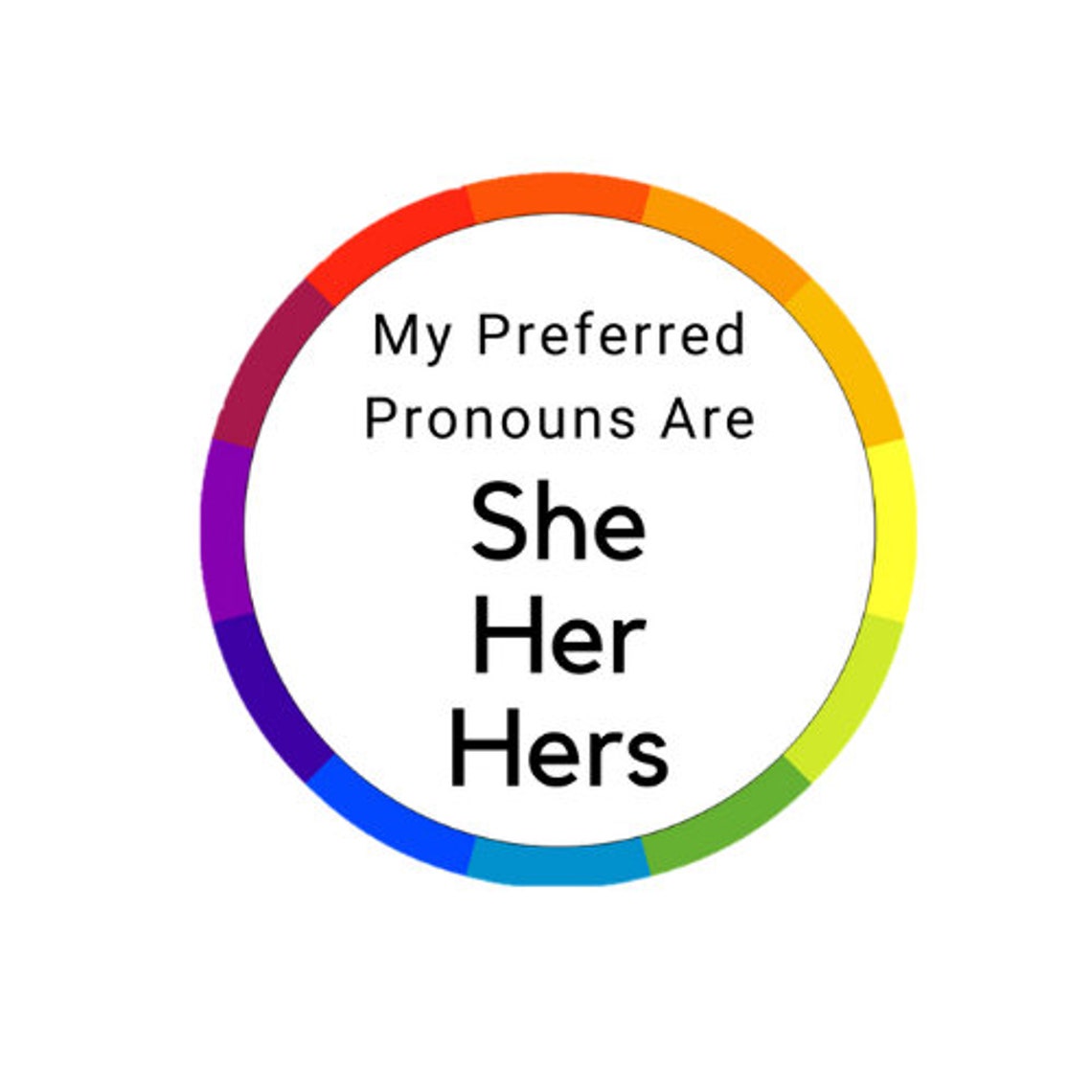 Personal Pronoun Stickers PDF Digital Download 1 Inch Round | Etsy