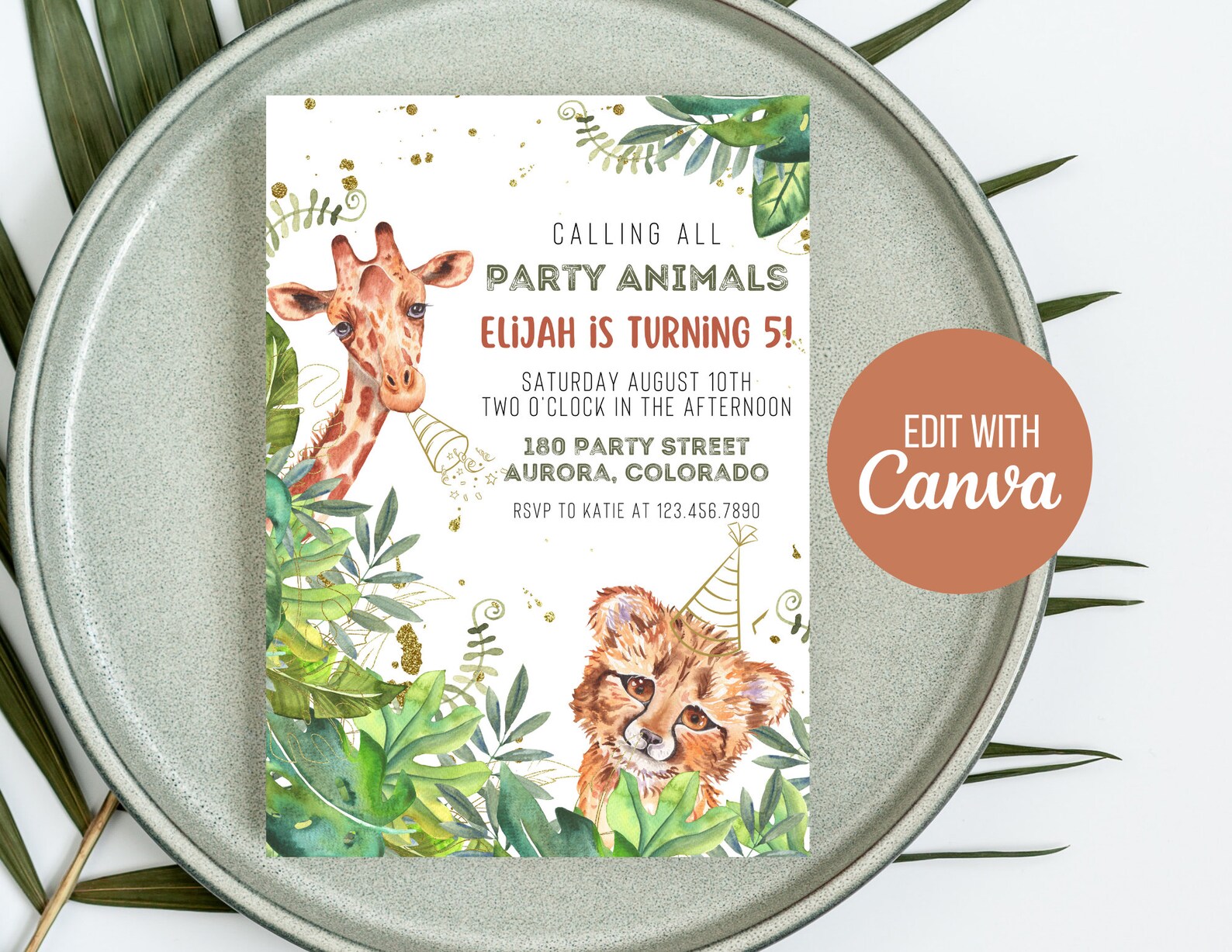 Calling All Party Animals Invitation | Editable Party Animals Birthday ...
