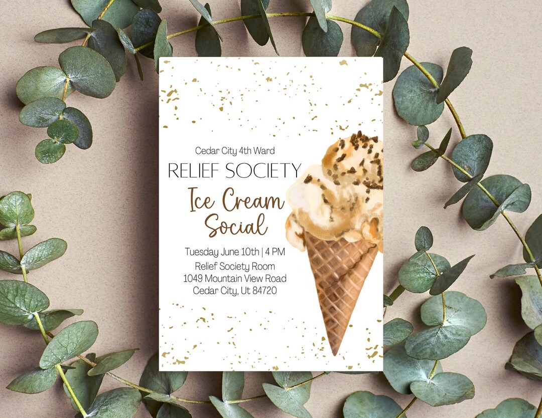 Relief Society Invitation | Relief Society Ice Cream Social | Relief ...