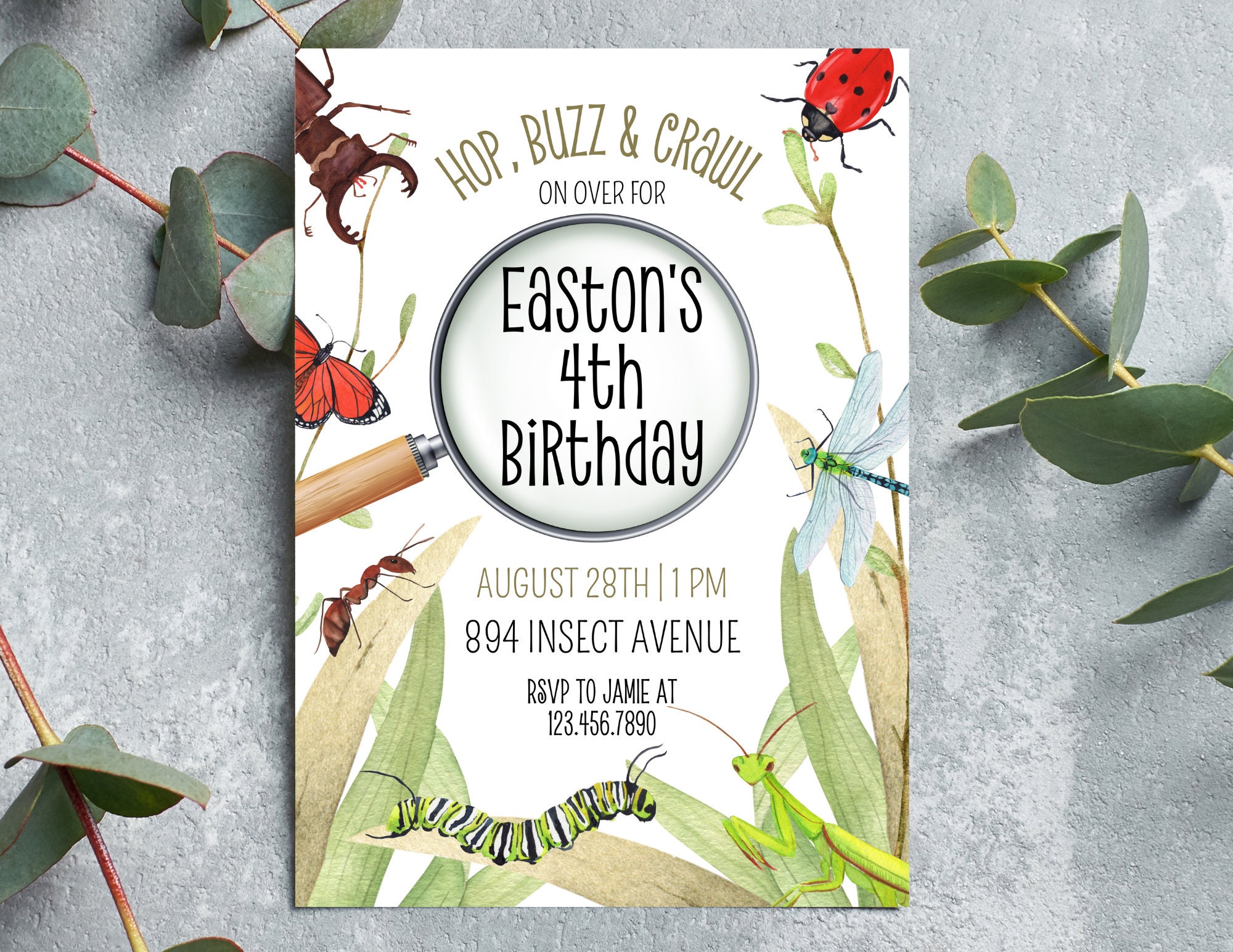 Bug Birthday Invitation Boy Bug Birthday Invitation Download - Etsy