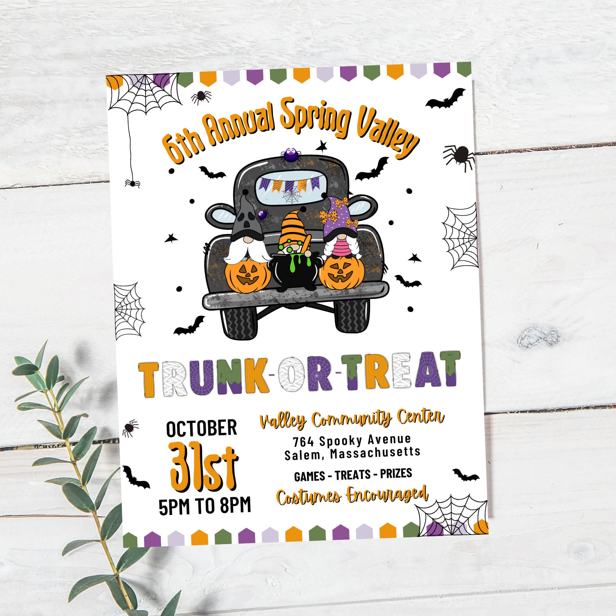 Trunk or Treat Halloween Flyer | Trunk or Treat Invitation | Trunk-or ...