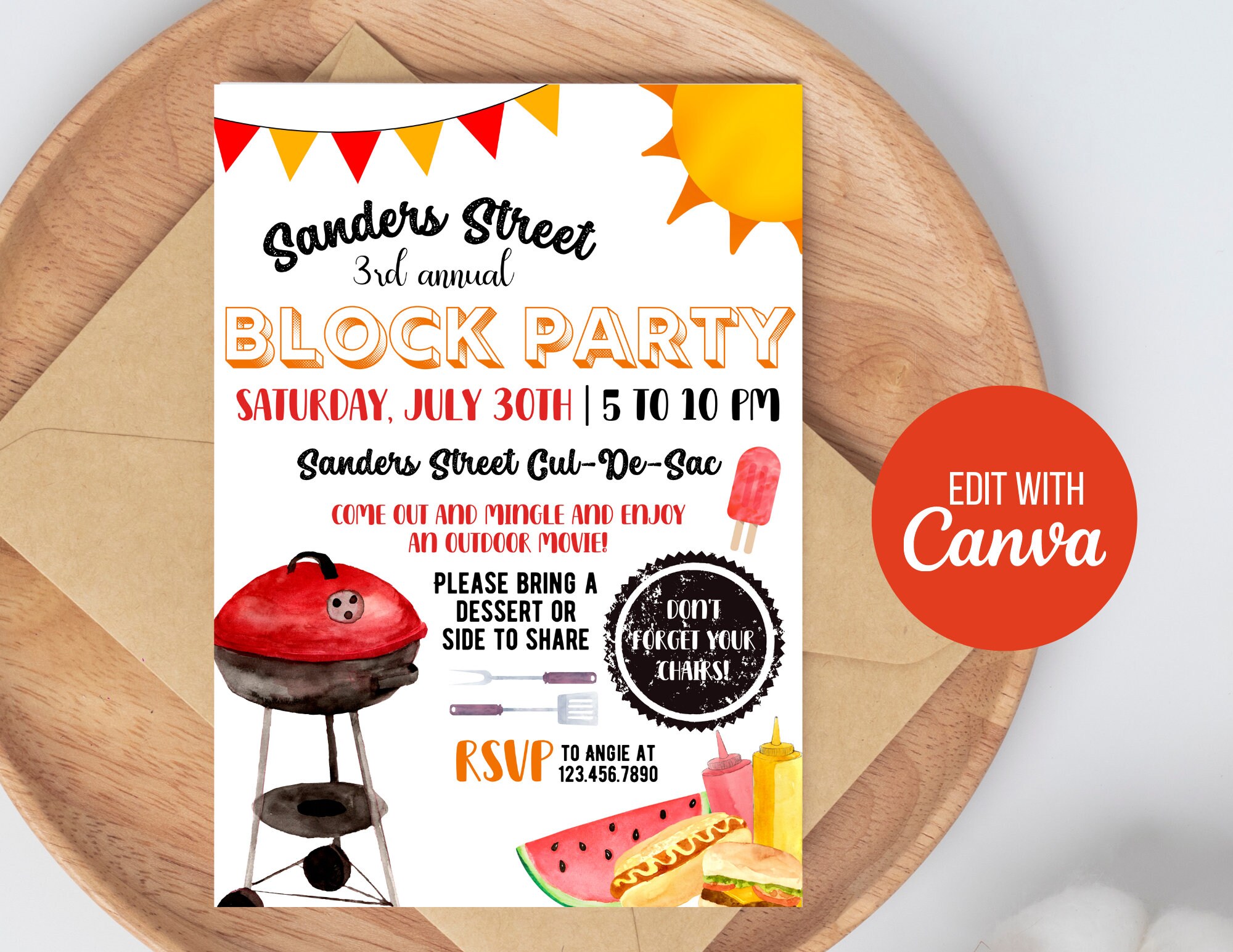 Block Party Invitation Block Party Flyer Block Party Invitation Digital ...