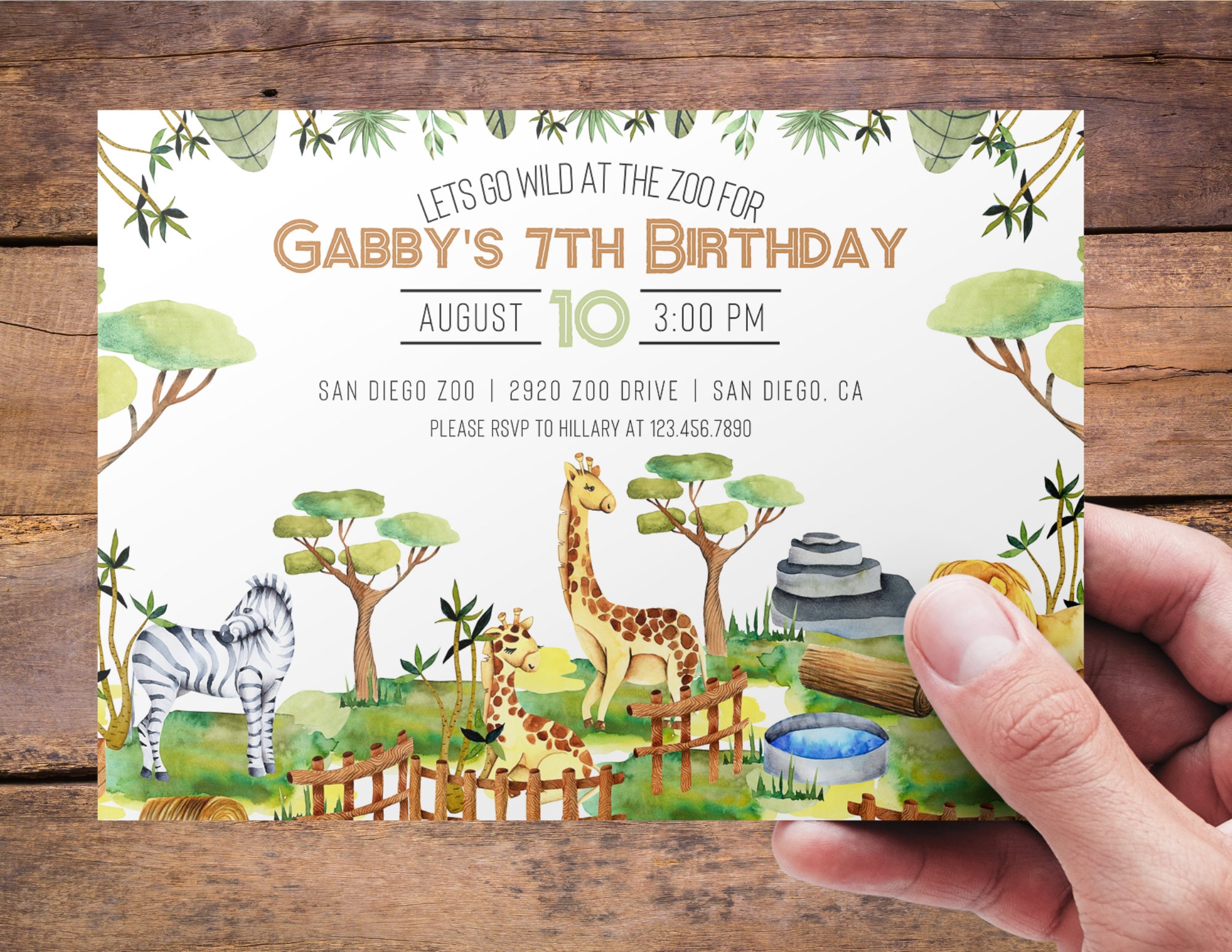 Zoo Birthday Invitation Zoo Birthday Invite Zoo Birthday - Etsy