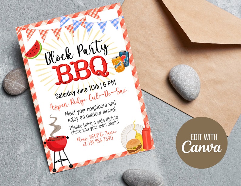 Block Party Invitation | Block Party Flyer | Block Party Invitation ...