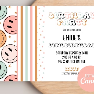 Smile Birthday Invitation | Teen Birthday Invitation | Girls Birthday ...